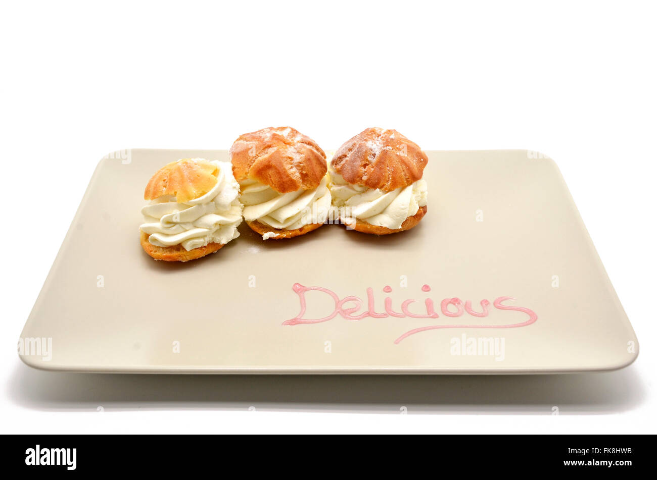 Fresh Cream Puffs Stock Photo - Alamy