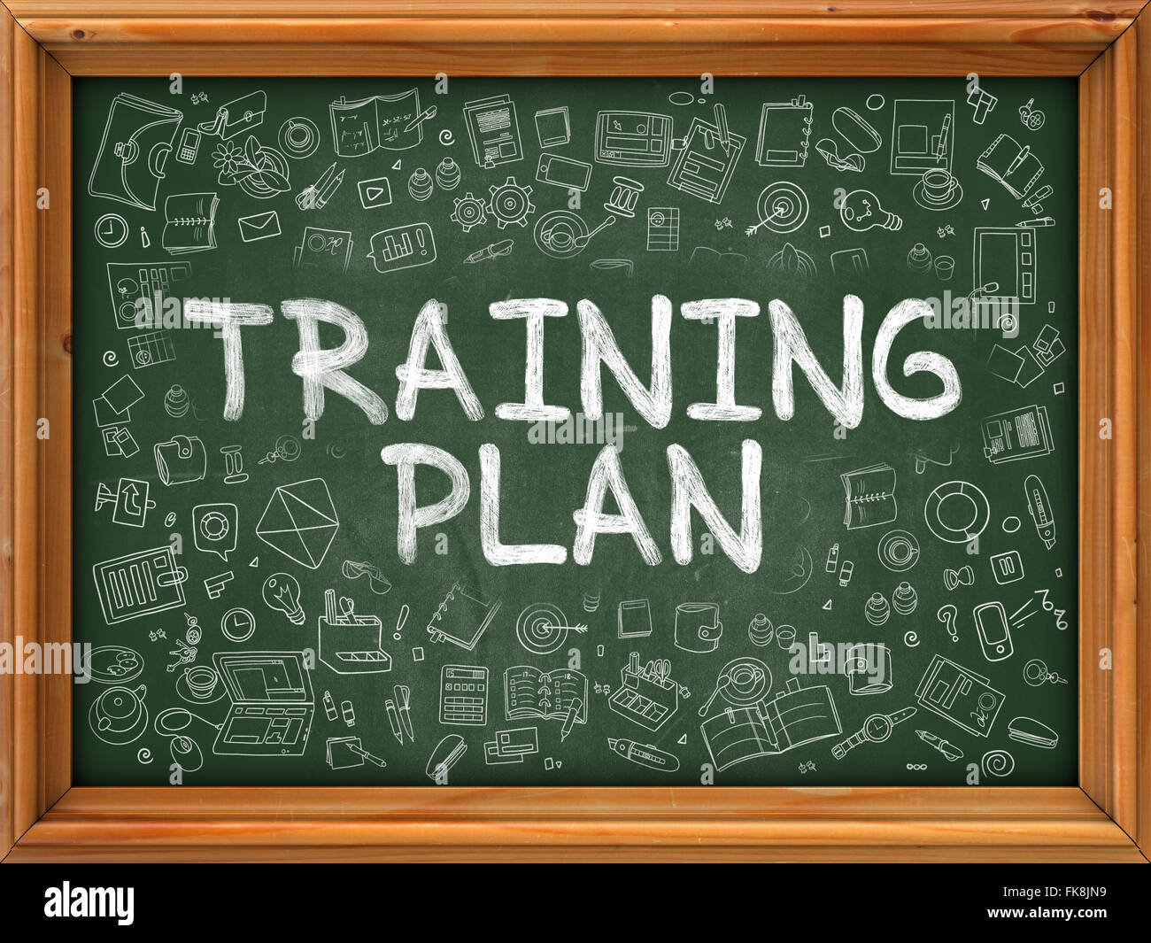 Training Plan - Hand Drawn on Green Chalkboard Stock Photo - Alamy