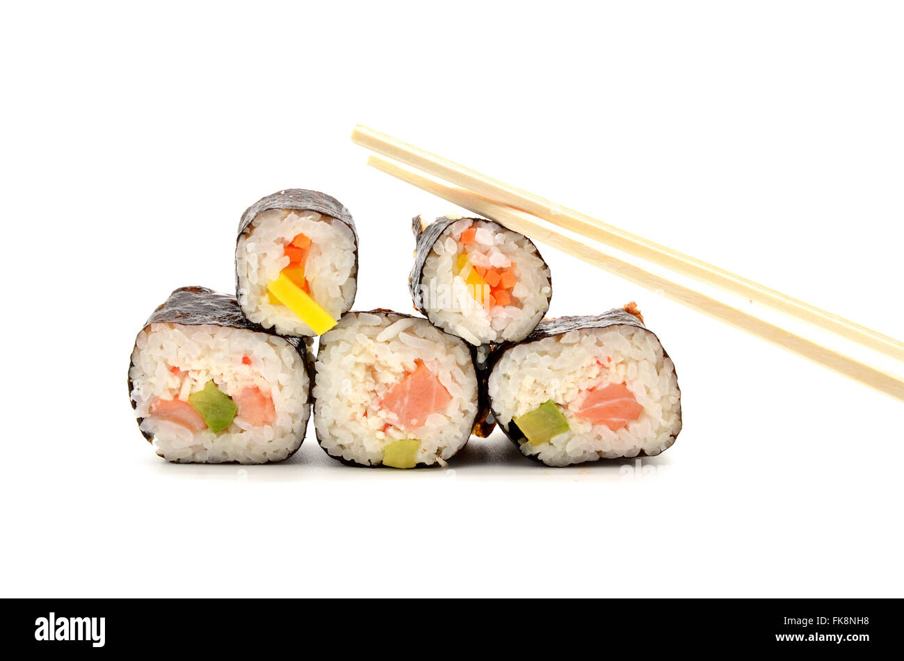 sushi isolated on white background Stock Photo - Alamy