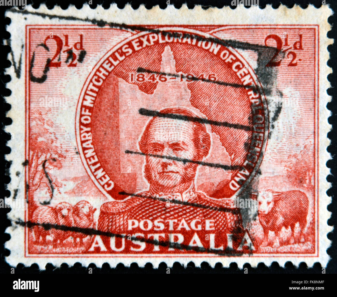 AUSTRALIA - CIRCA 1946: stamp printed in Australia shows Sir Thomas ...