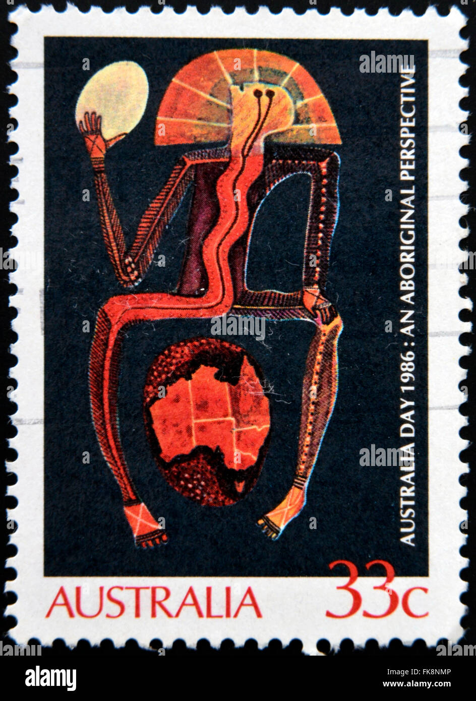 AUSTRALIA - CIRCA 1986 : A stamp printed in Australia shows Aboriginal ...