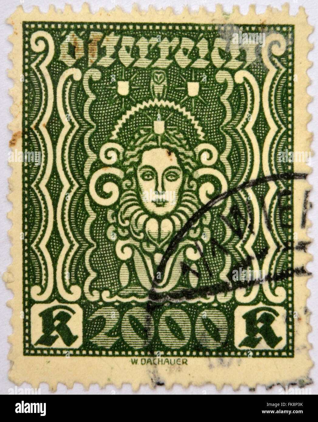 AUSTRIA - CIRCA 2000: Stamp printed in Austria dedicated to Krone ...