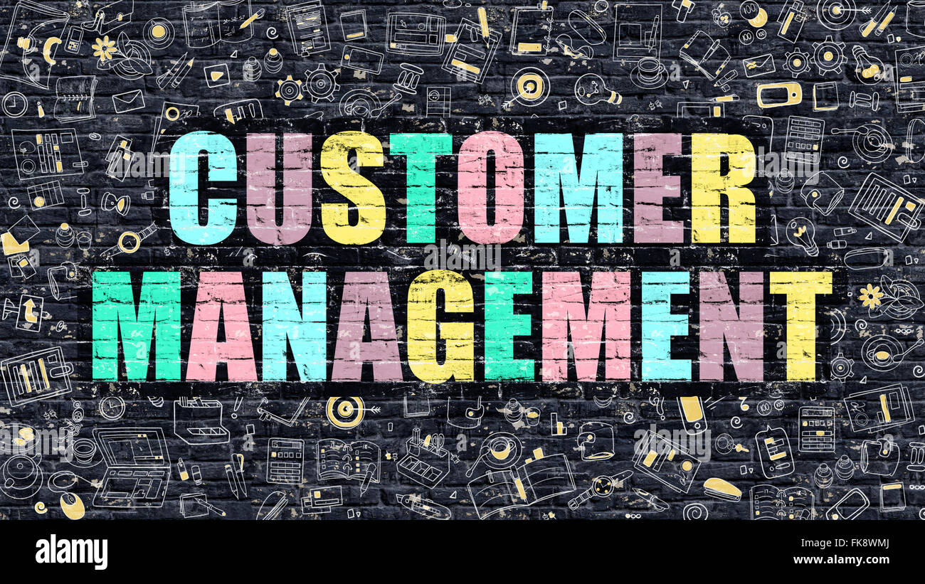 Customer Management in Multicolor. Doodle Design Stock Photo - Alamy