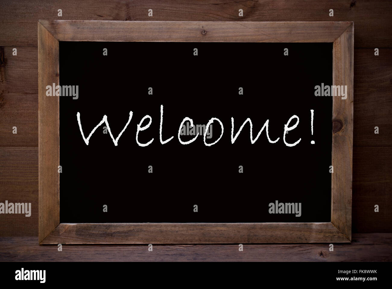Chalkboard With Welcome Stock Photo - Alamy