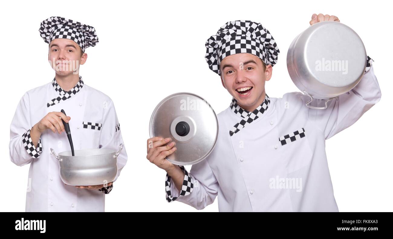 Set of photos with funny cook Stock Photo - Alamy