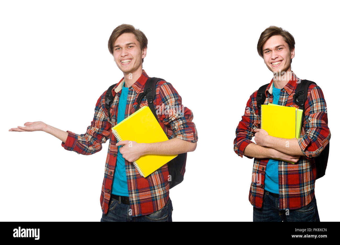 Composite photo of student with books Stock Photo - Alamy