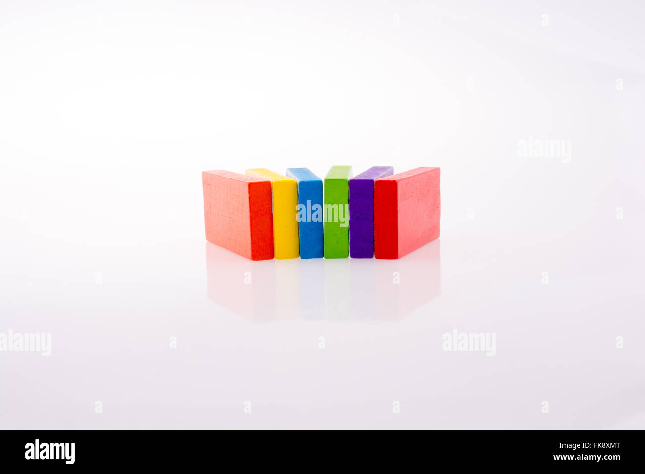 multi color domino on white background Stock Photo - Alamy