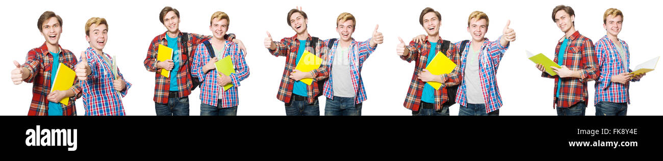 Young student isolated on white Stock Photo - Alamy