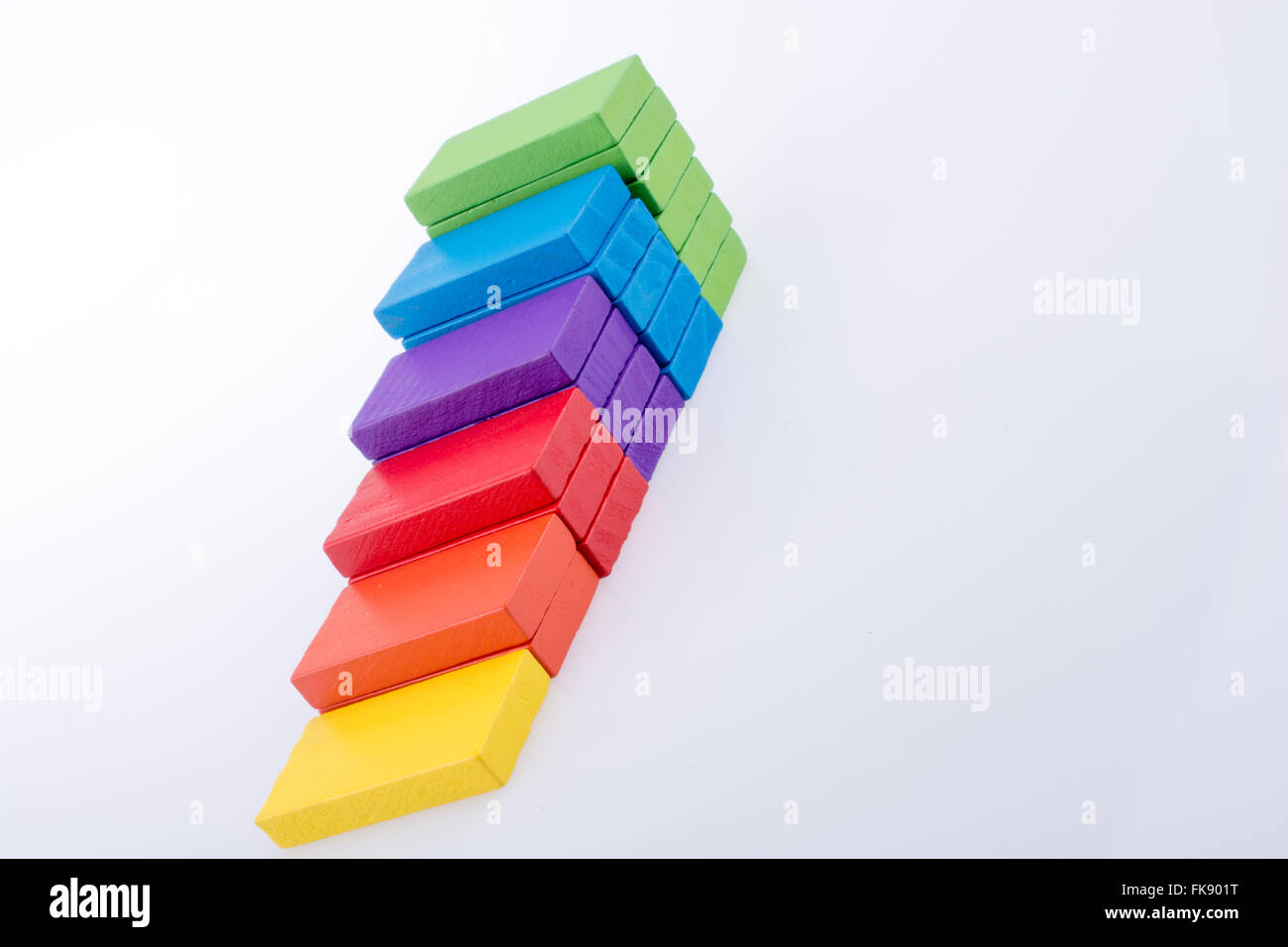 multi color domino on white background Stock Photo - Alamy