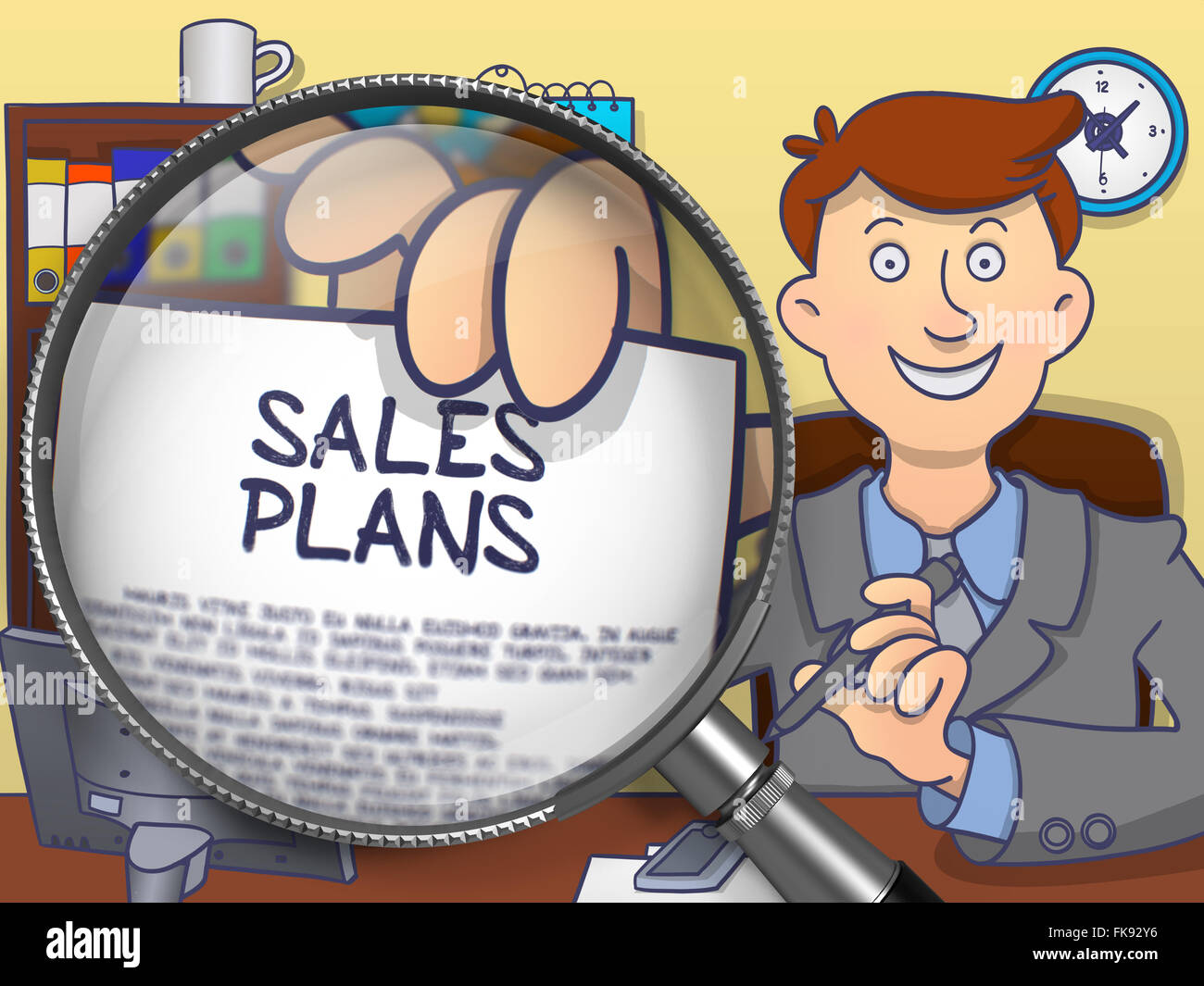 Sales Plans through Lens. Doodle Concept Stock Photo - Alamy