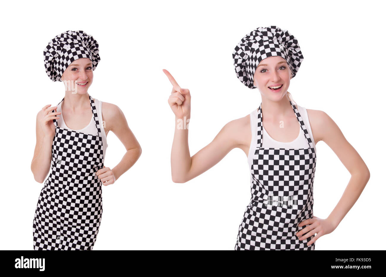 Woman cook isolated on the white Stock Photo - Alamy