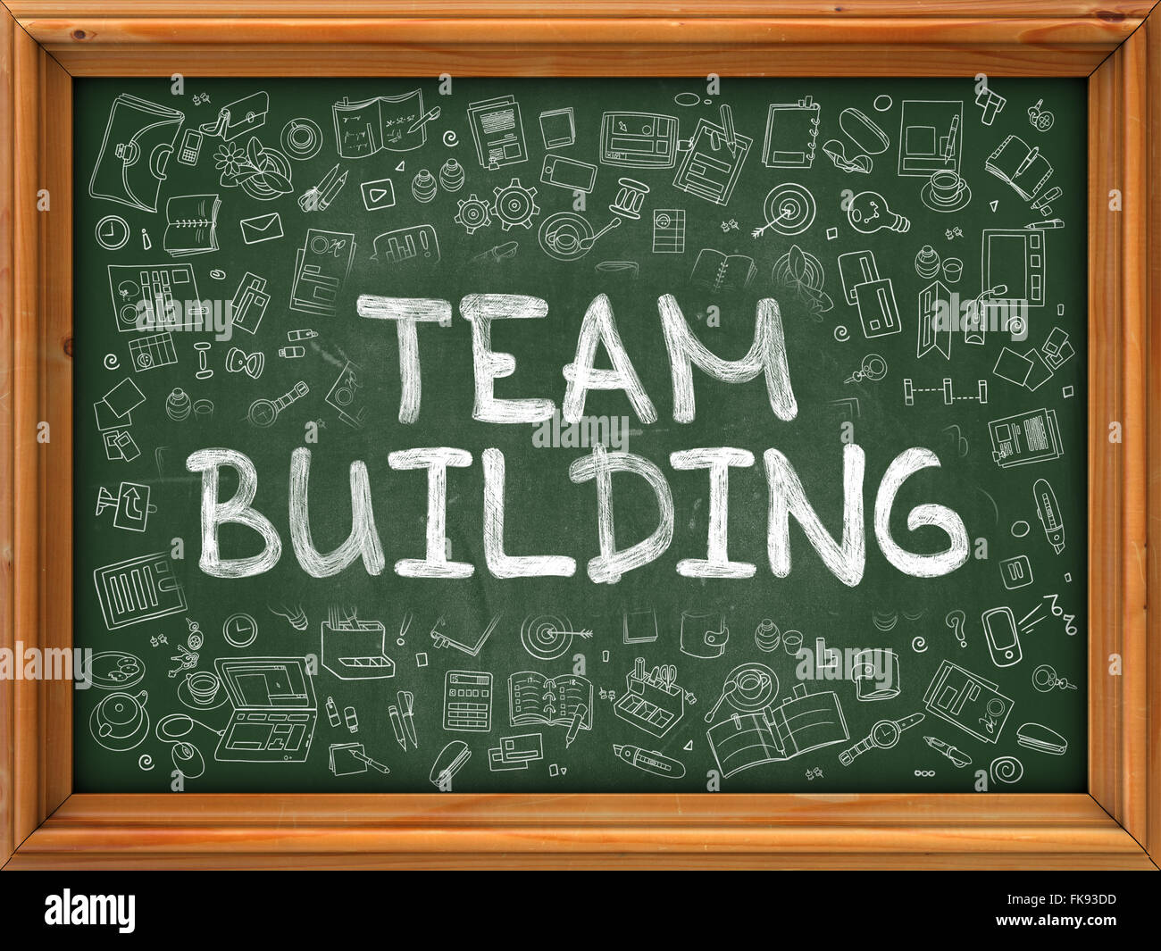 Team Building - Hand Drawn on Green Chalkboard Stock Photo - Alamy