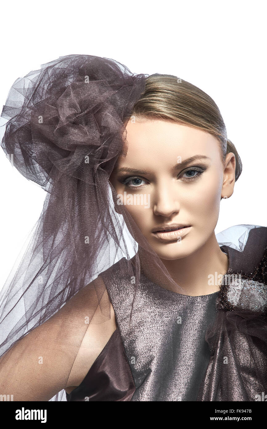 Portrait of the girl wearing a designer collection fashion clothes ...