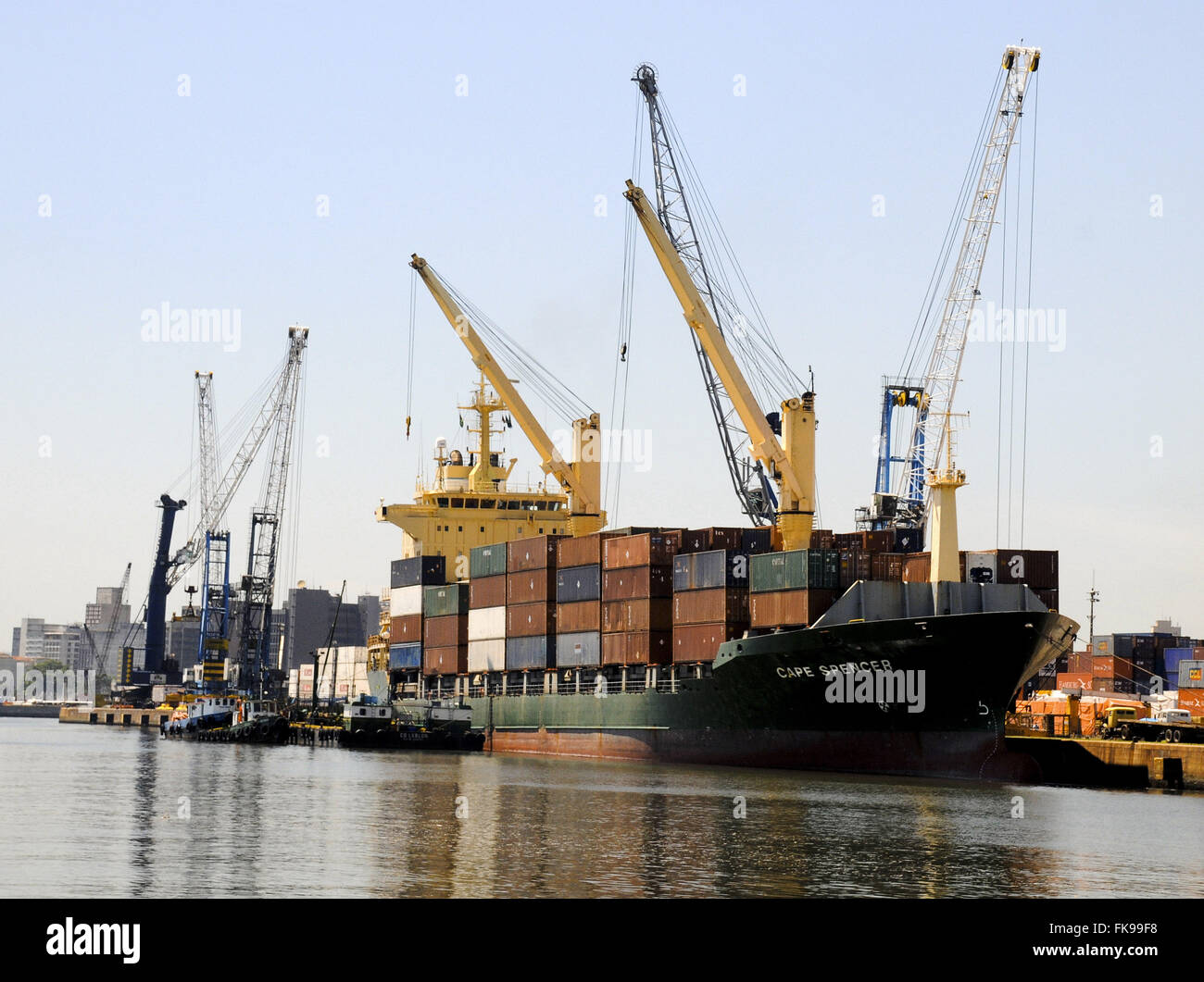 Container terminal - TECON - Port of Santos Stock Photo - Alamy