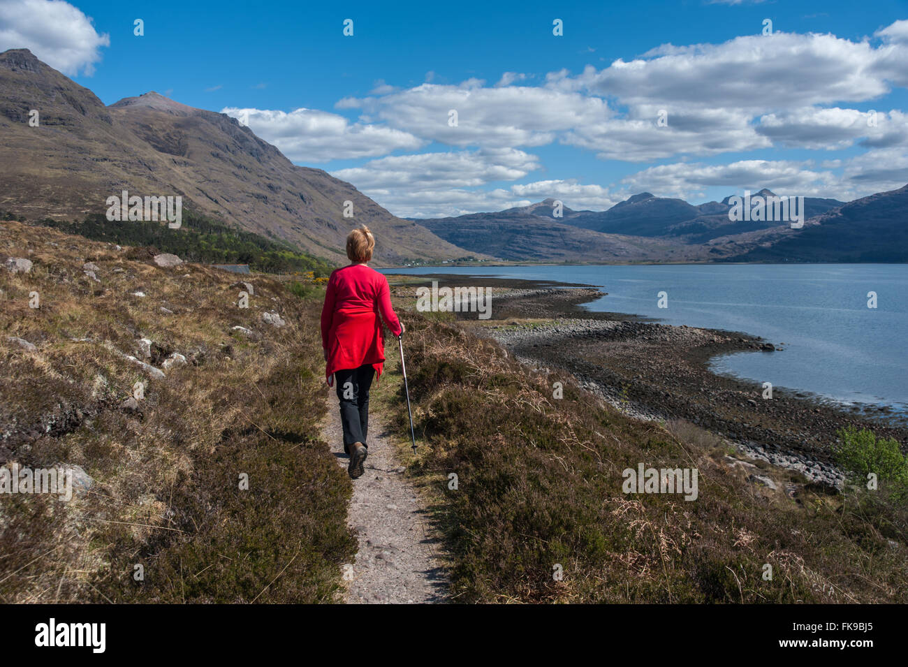 Walking the Torridon coastal path near Inver Alligin Stock Photo - Alamy