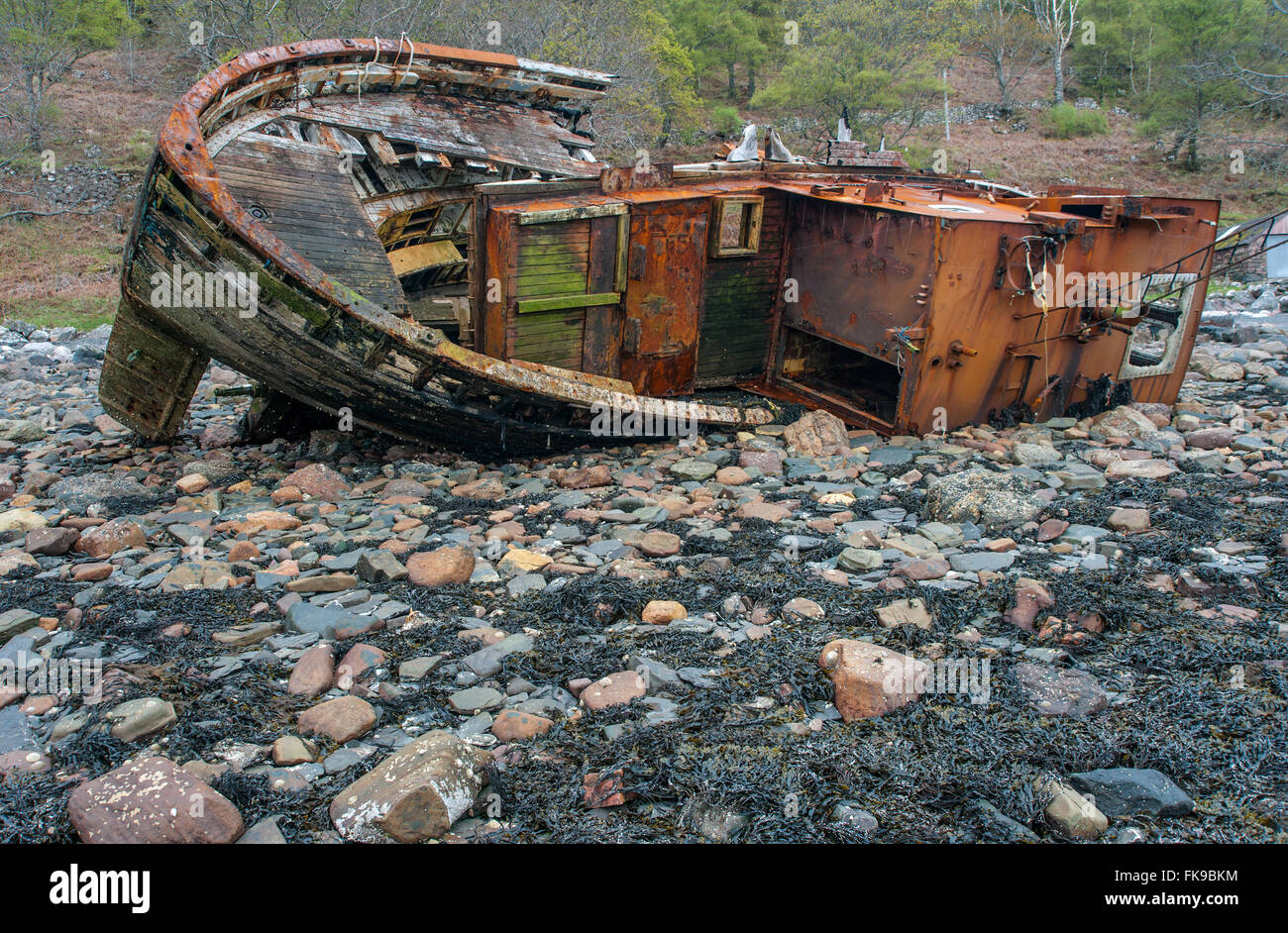 Wreck of the :Dayspring" at Lower Diabaig in Scotland Stock Photo - Alamy