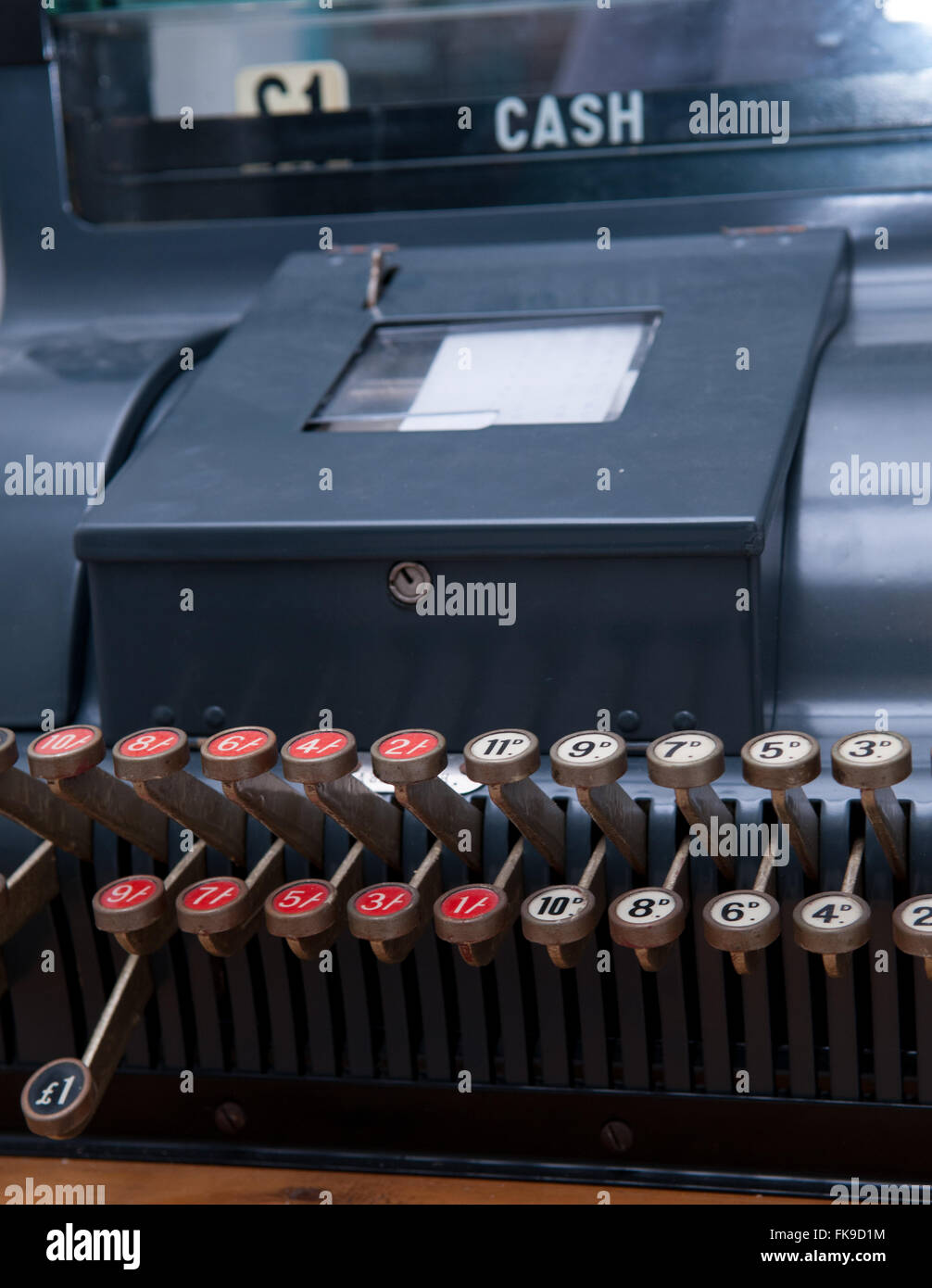 Close up of keys on a vintage cash register Stock Photo - Alamy