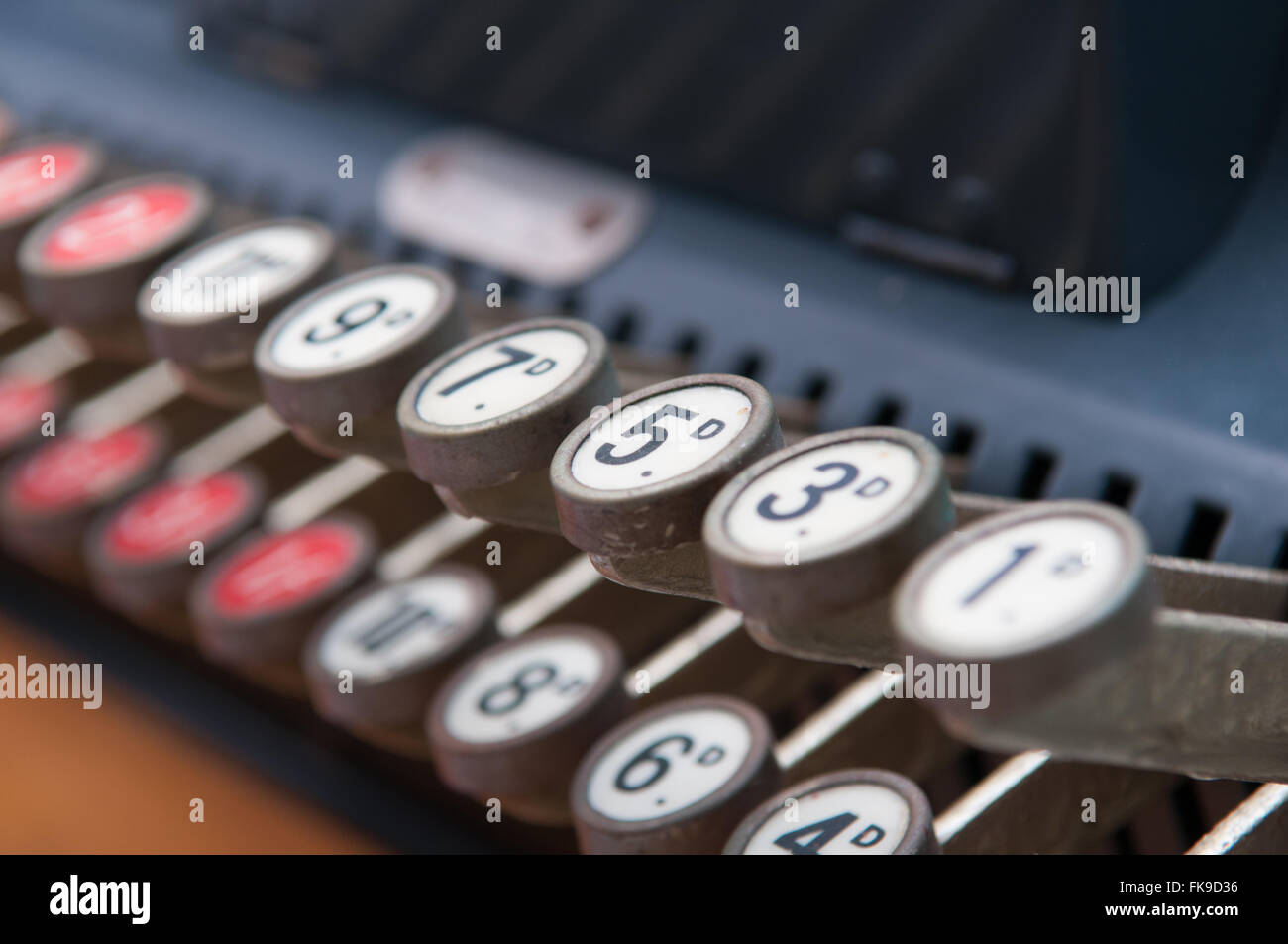 Close up of keys on a vintage cash register Stock Photo - Alamy