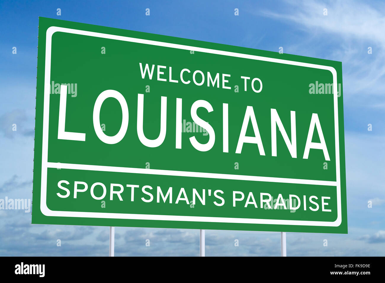 Welcome to Louisiana state concept on road sign Stock Photo - Alamy