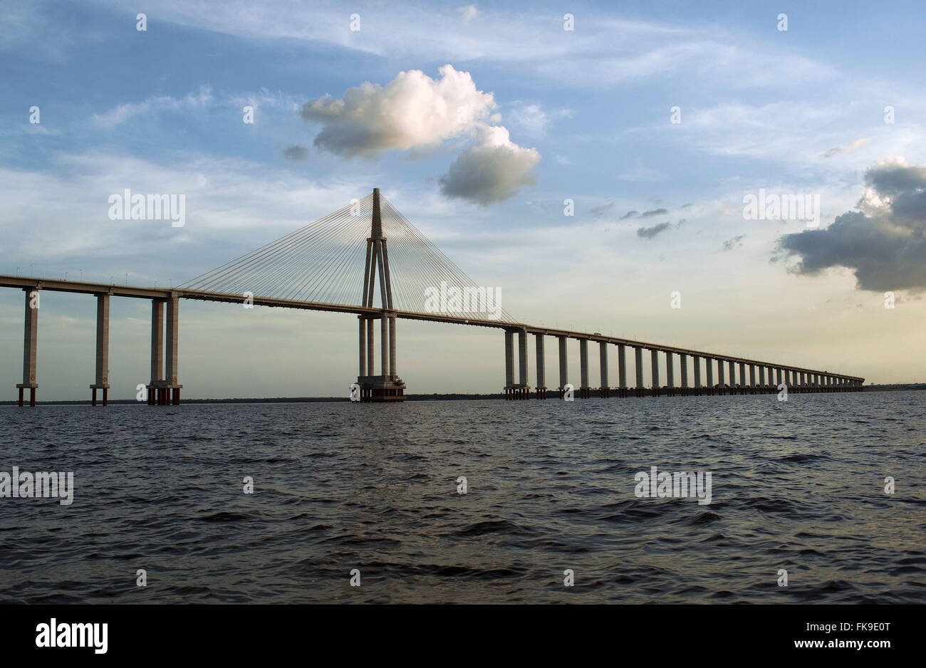 Bridge over the Black River which connects the city of Manaus Iranduba ...