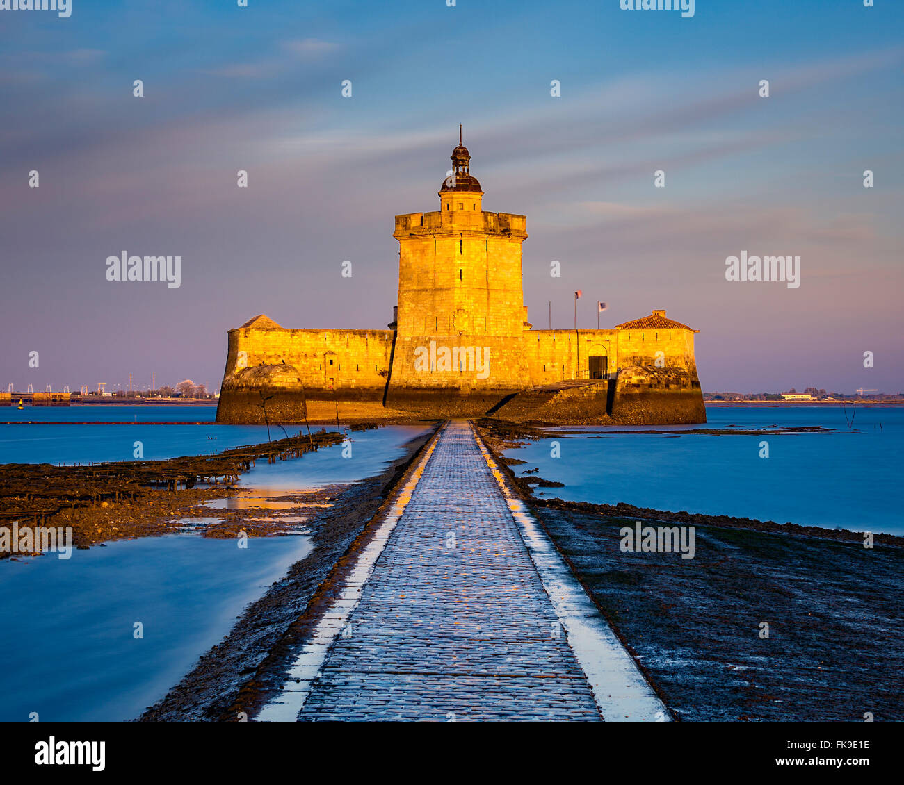 Fort Louvois at sunrise at low tide Stock Photo - Alamy