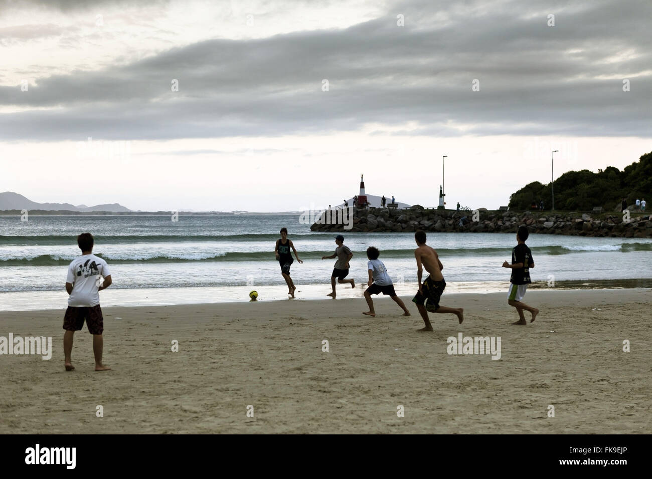 Football on the beach hi-res stock photography and images - Alamy