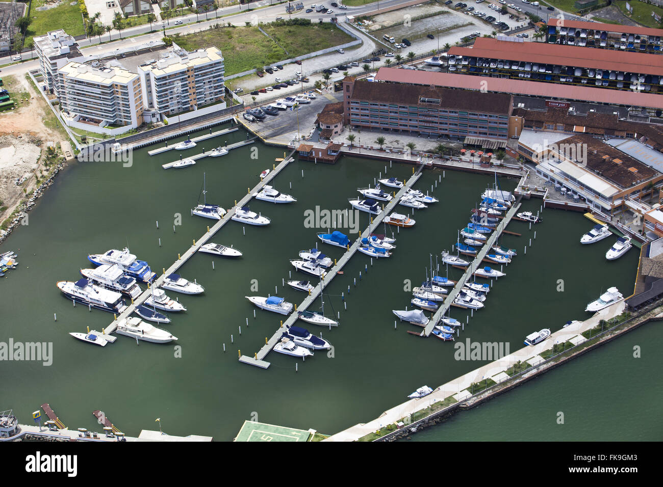 Aerial view of the coast of Angra dos Reis - Pirate marina and Shopping ...