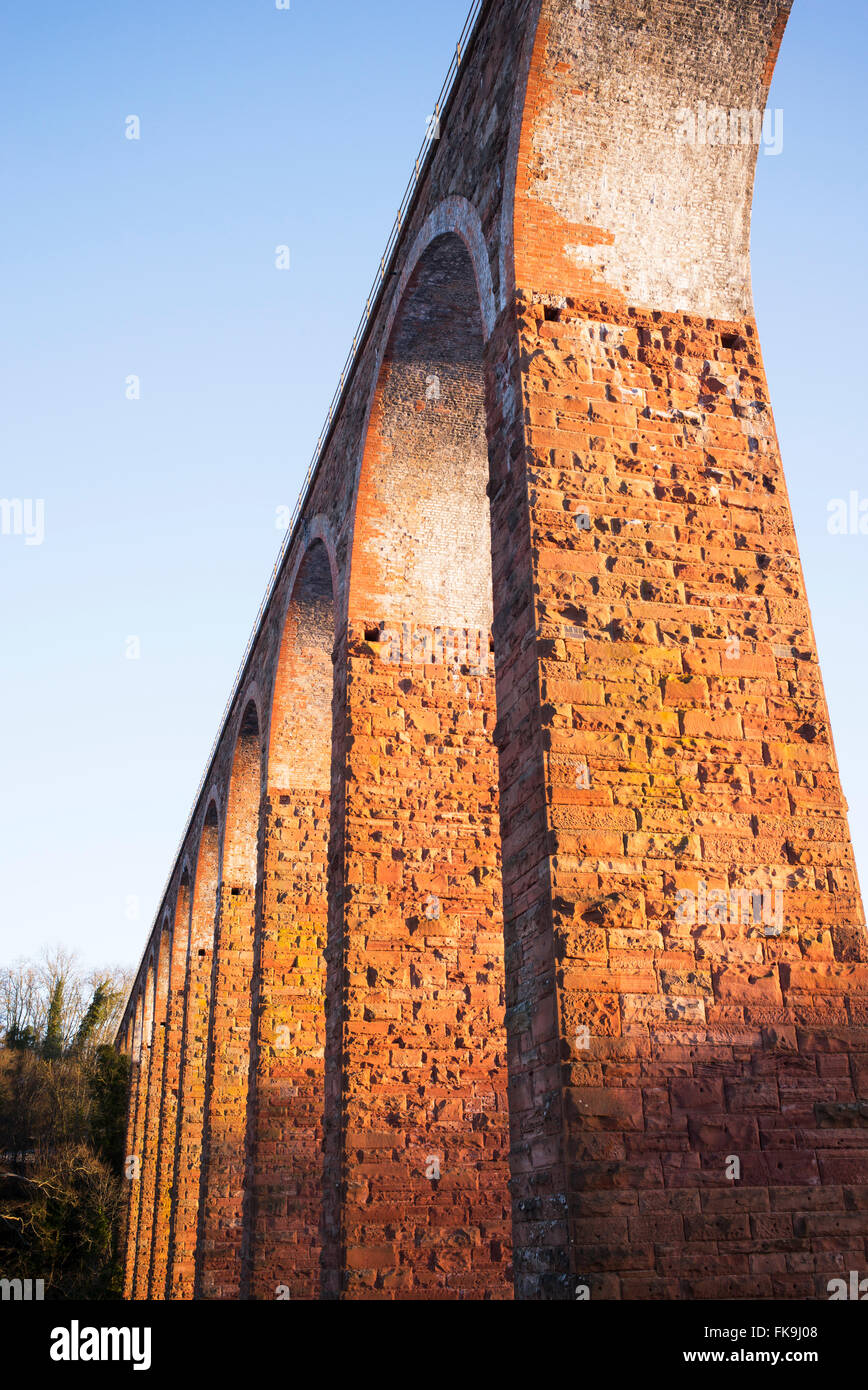 Leaderfoot viaduct over the River Tweed near Melrose in the Scottish ...