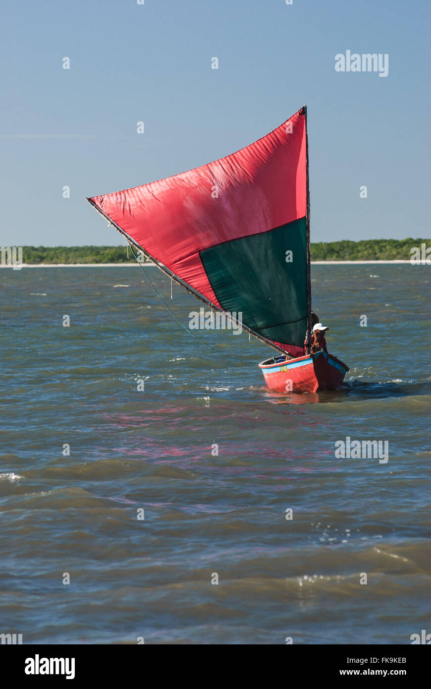 Native fisherman sailing on river Parnaiba Stock Photo - Alamy