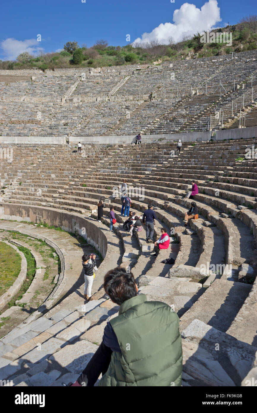 Chinese tourists visit the amphitheatre at the ancient Greek and Roman ...