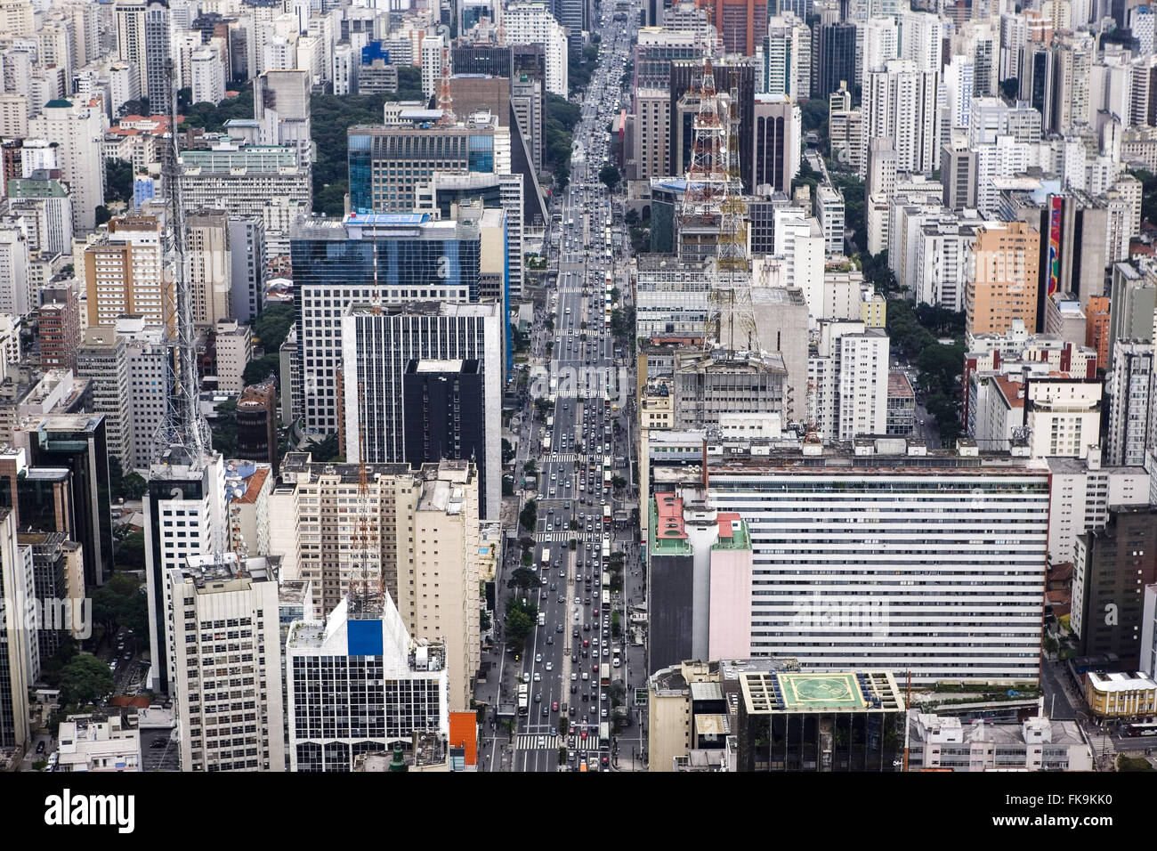 Aerial view of buildings on Avenida Paulista Stock Photo - Alamy