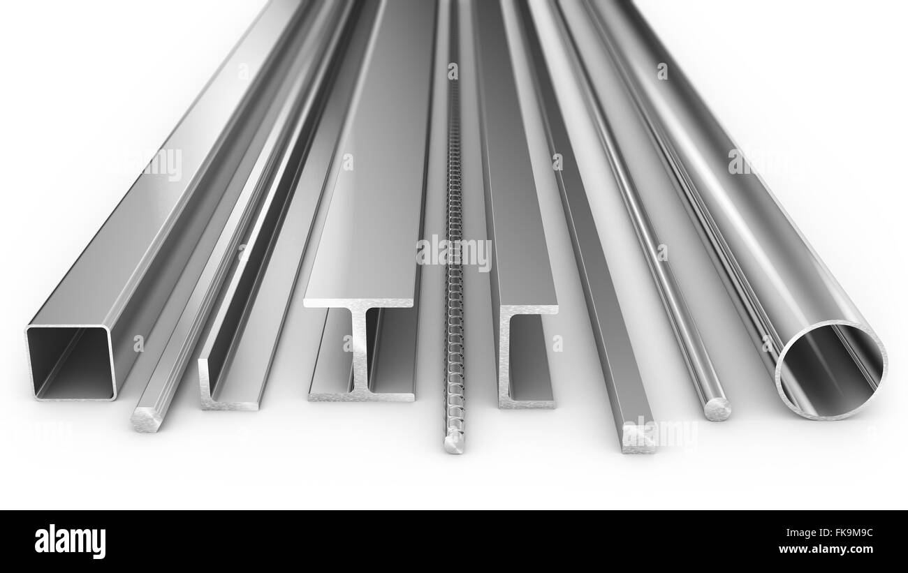 steel products for construction on a white background Stock Photo - Alamy