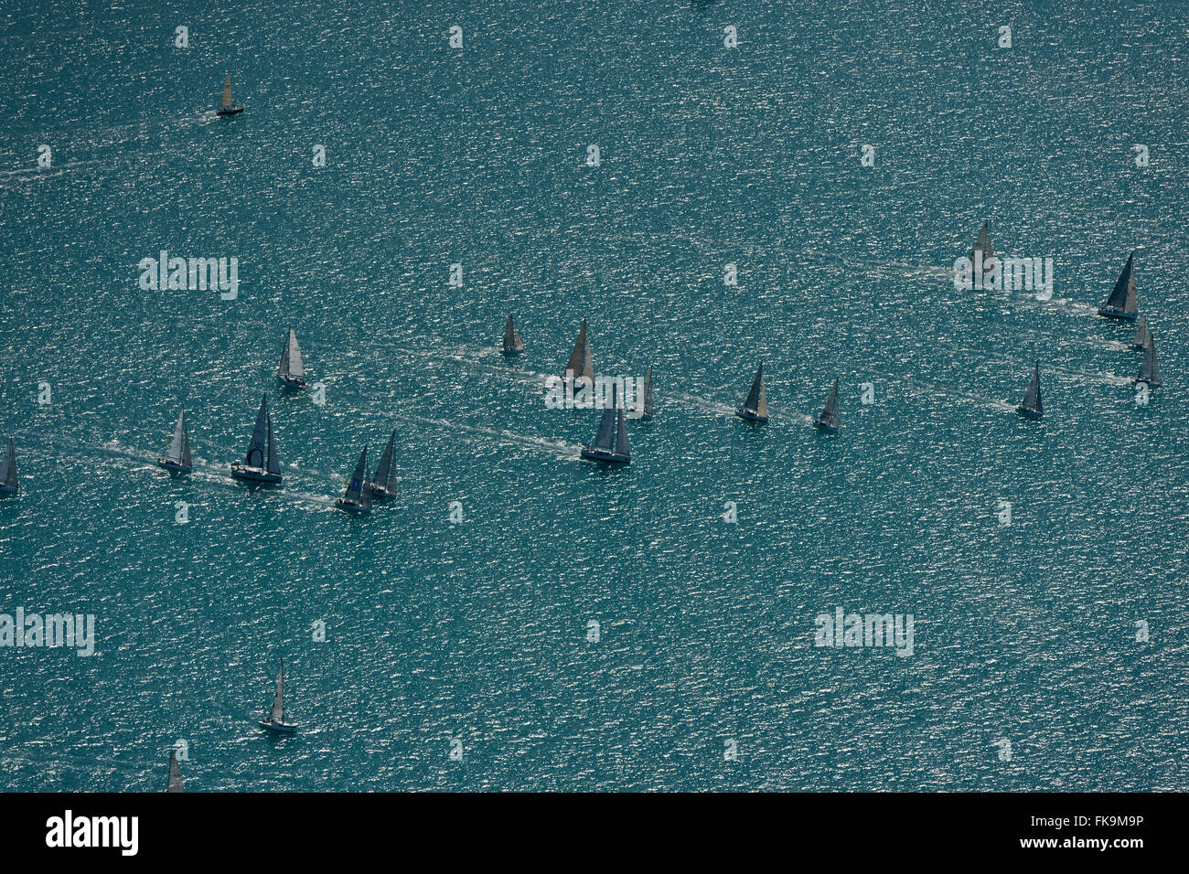 Aerial view of Hamilton Island sailing race Stock Photo - Alamy