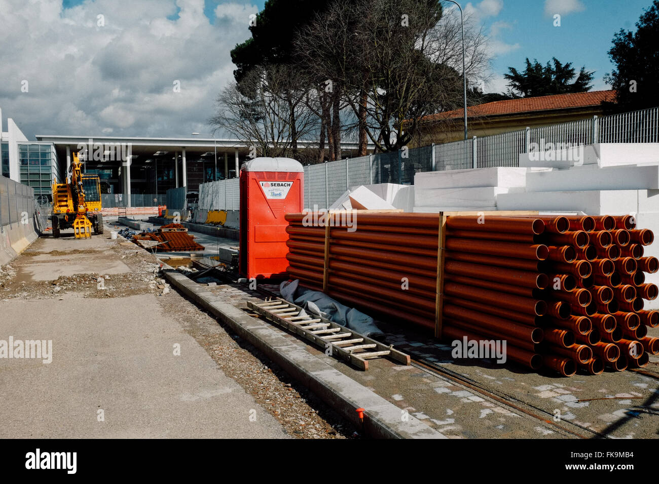 Yard of the new Florence Italy surface train Stock Photo - Alamy