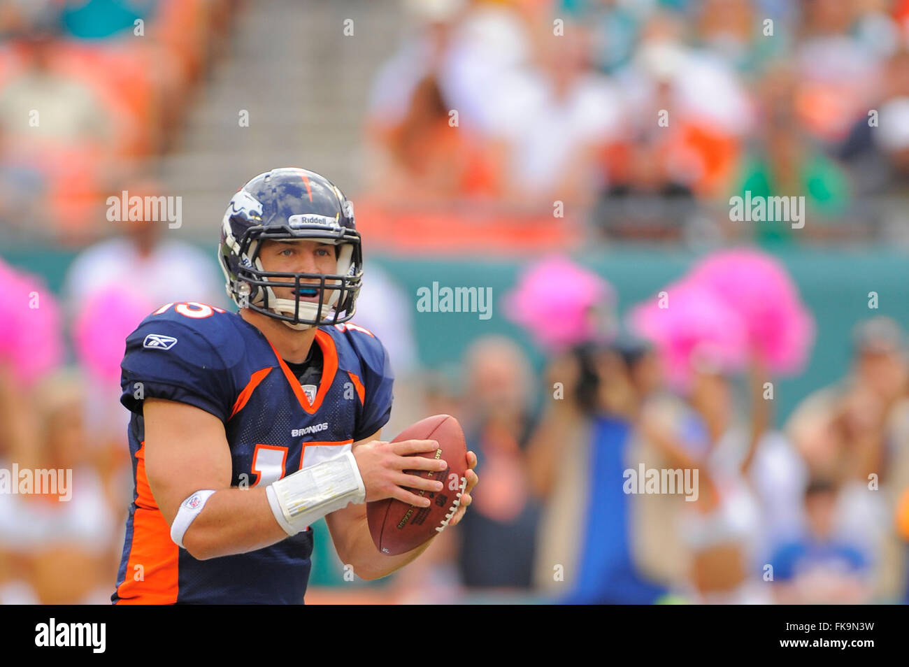 Miami, Fla, USA. 23rd Oct, 2011. Denver Broncos quarterback Tim Tebow ...