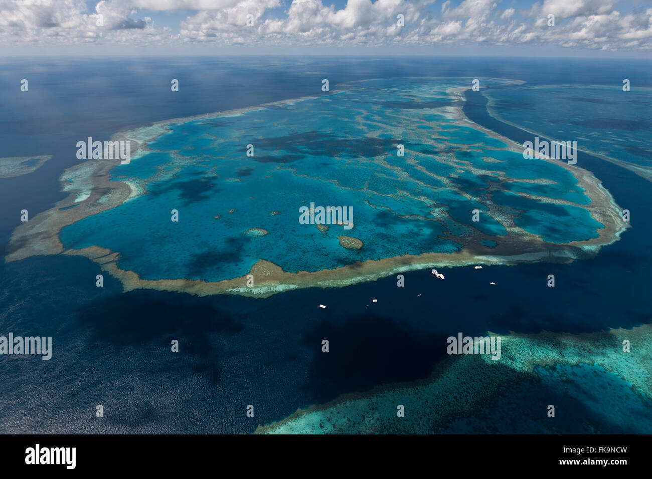Aerial view of Hardy Reef, home to the heart reef, in the Great Barrier ...
