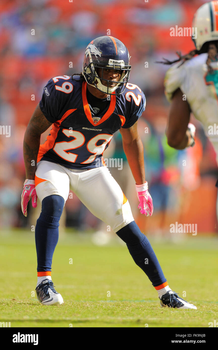 Miami, Fla, USA. 23rd Oct, 2011. Denver Broncos defensive back Jonathan ...