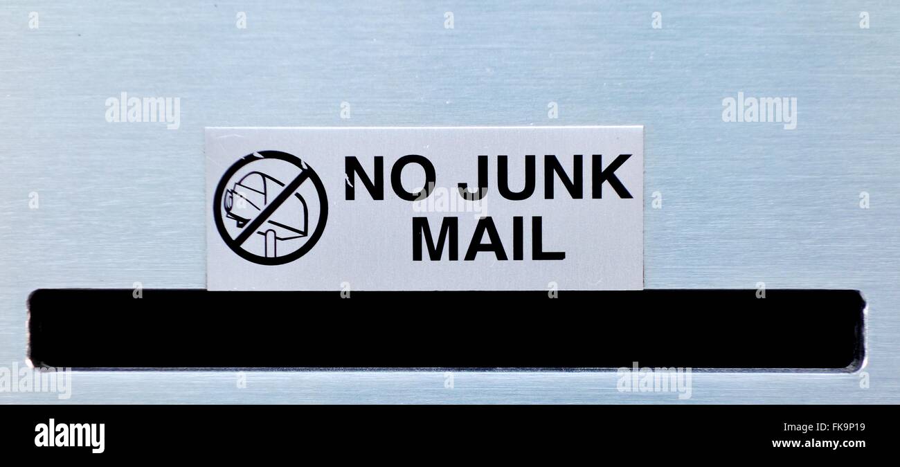 No junk mail sign hi-res stock photography and images - Alamy
