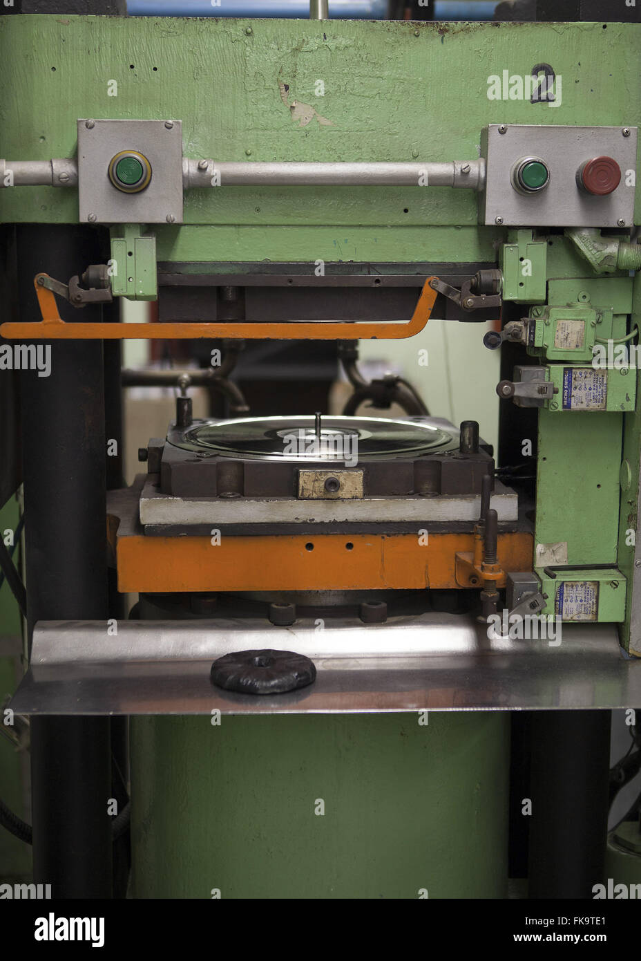 Vinyl record production - last manufactures of the country Stock Photo ...