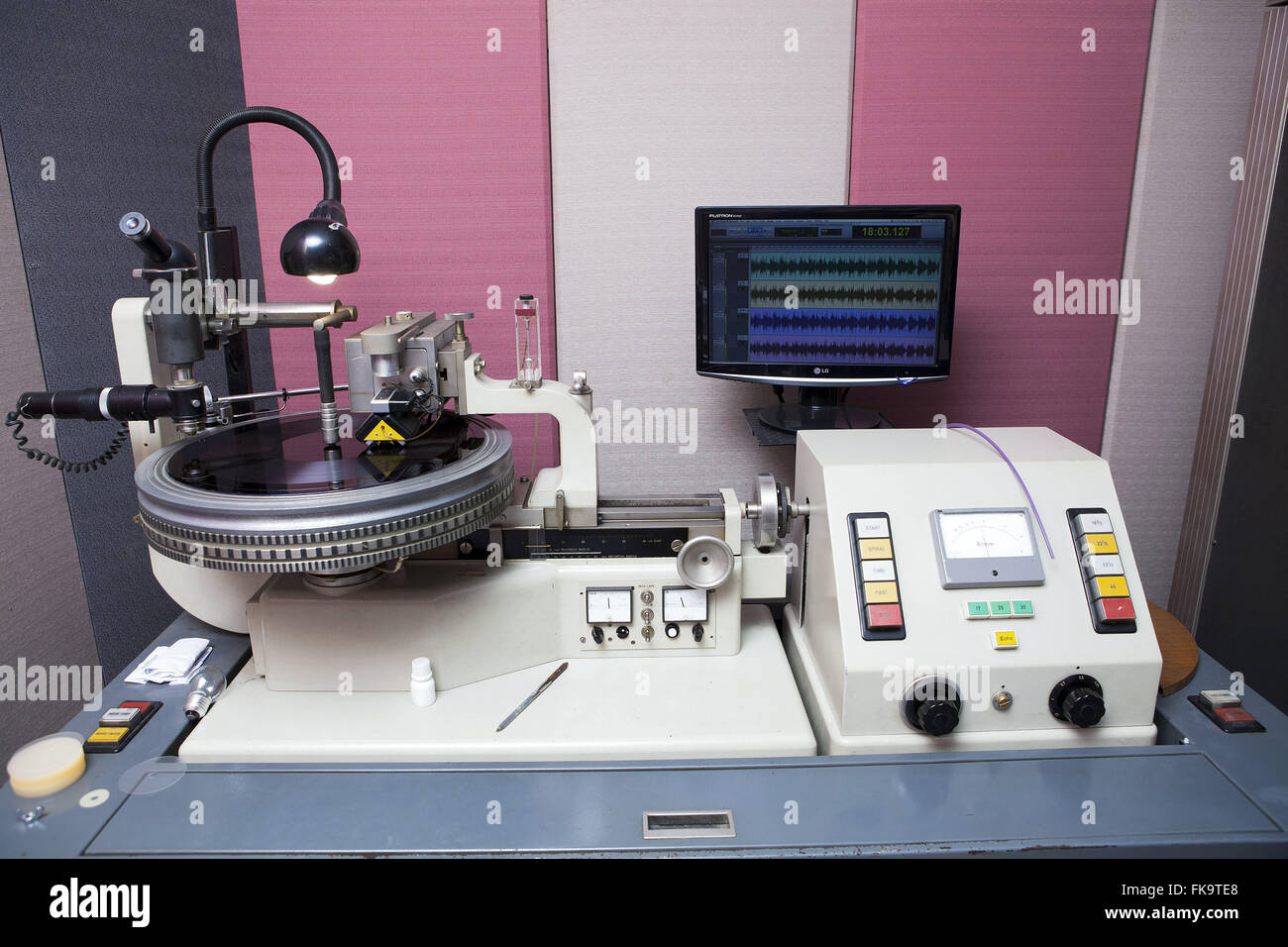 Vinyl record production - last manufactures of the country Stock Photo ...