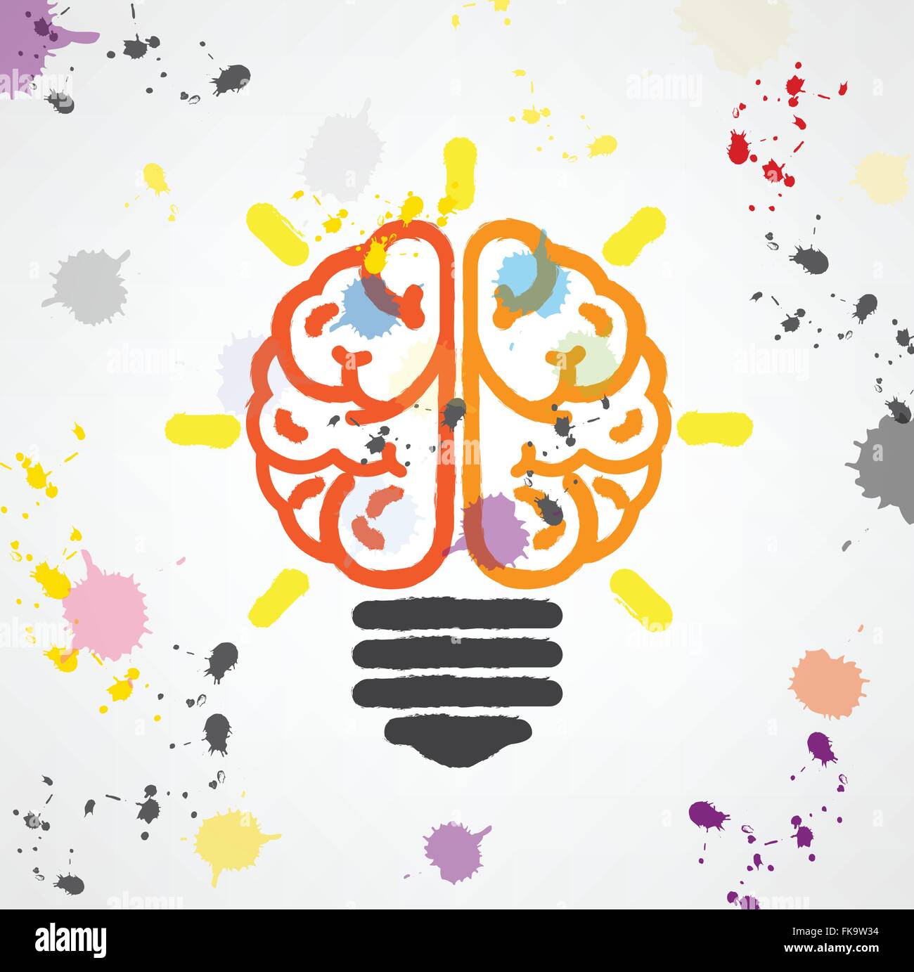 Creative light bulb Idea concept ,colorful brain symbol ,business idea ...
