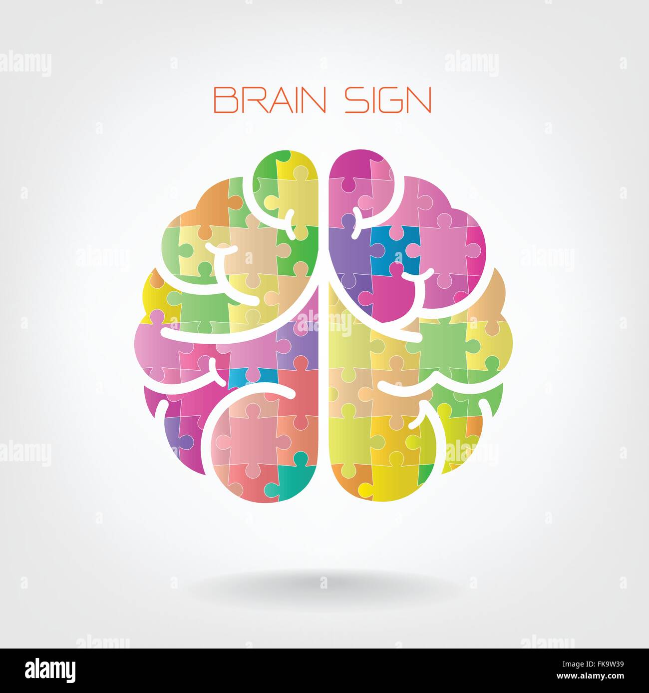 Creative jigsaw left and right brain on background ,business idea ...