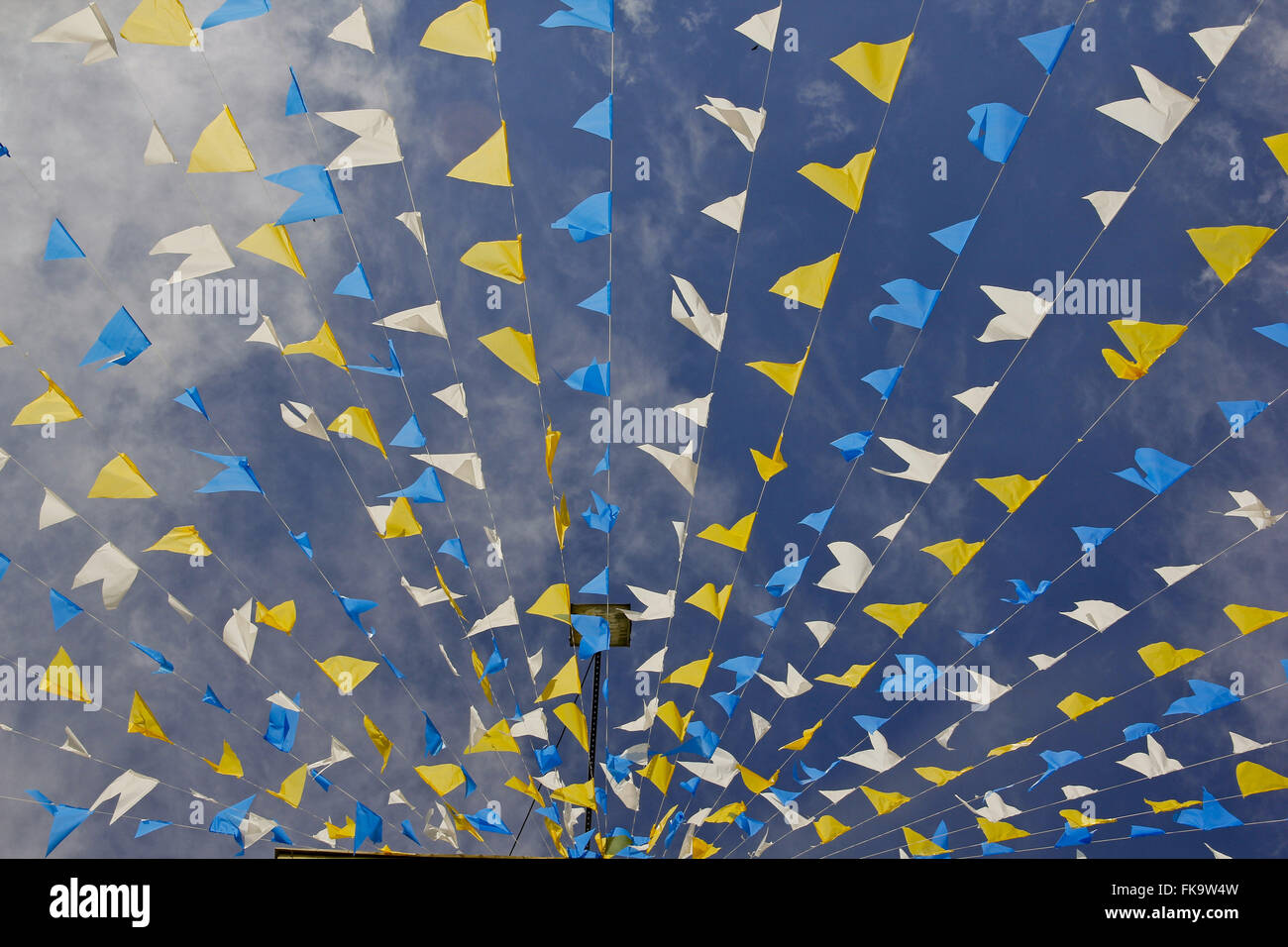 Flags decorating the Church for the traditional Feast of Saint Benedict ...