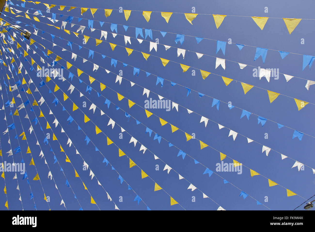 Flags decorating the Church for the traditional Feast of Saint Benedict ...