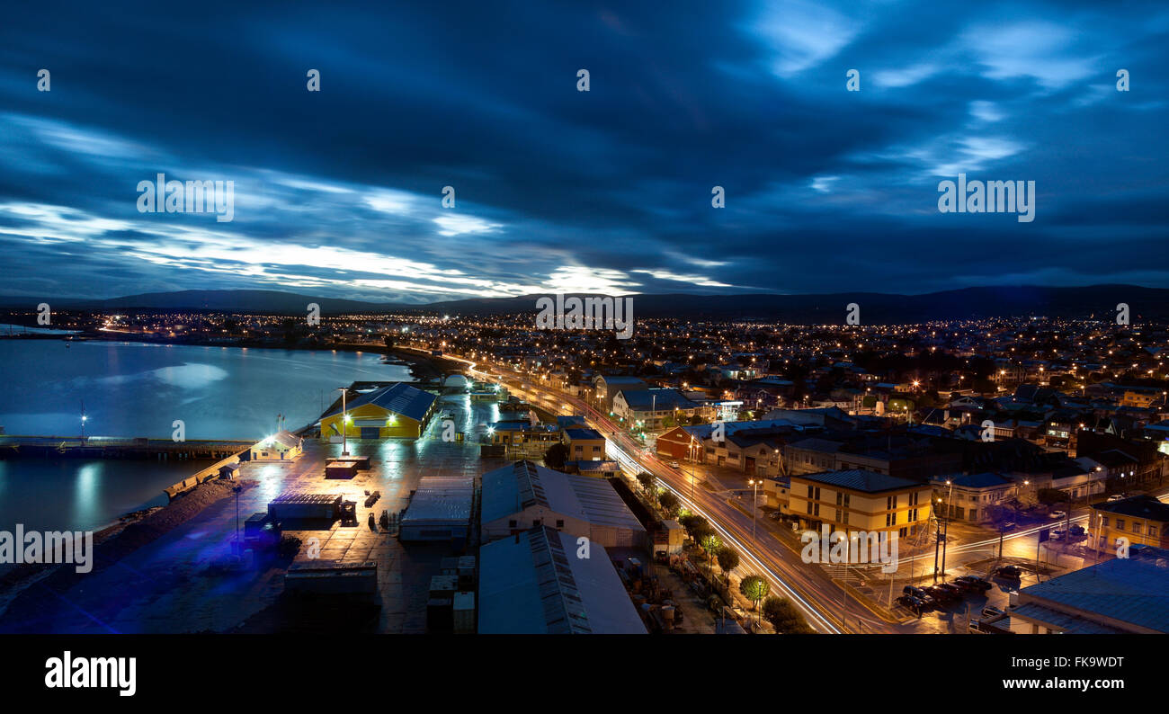 Punta Arenas at sunset Stock Photo - Alamy