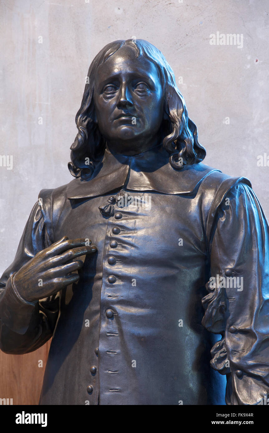 Literature. Statue of English poet John Milton (1608-1674) in the ...