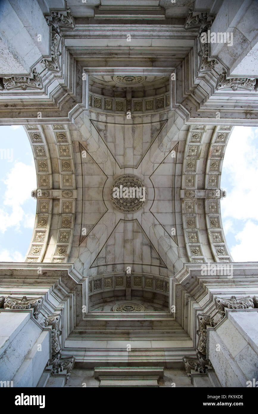 Arc of Augusta Street in the North wing of the Praca Comercio Stock ...