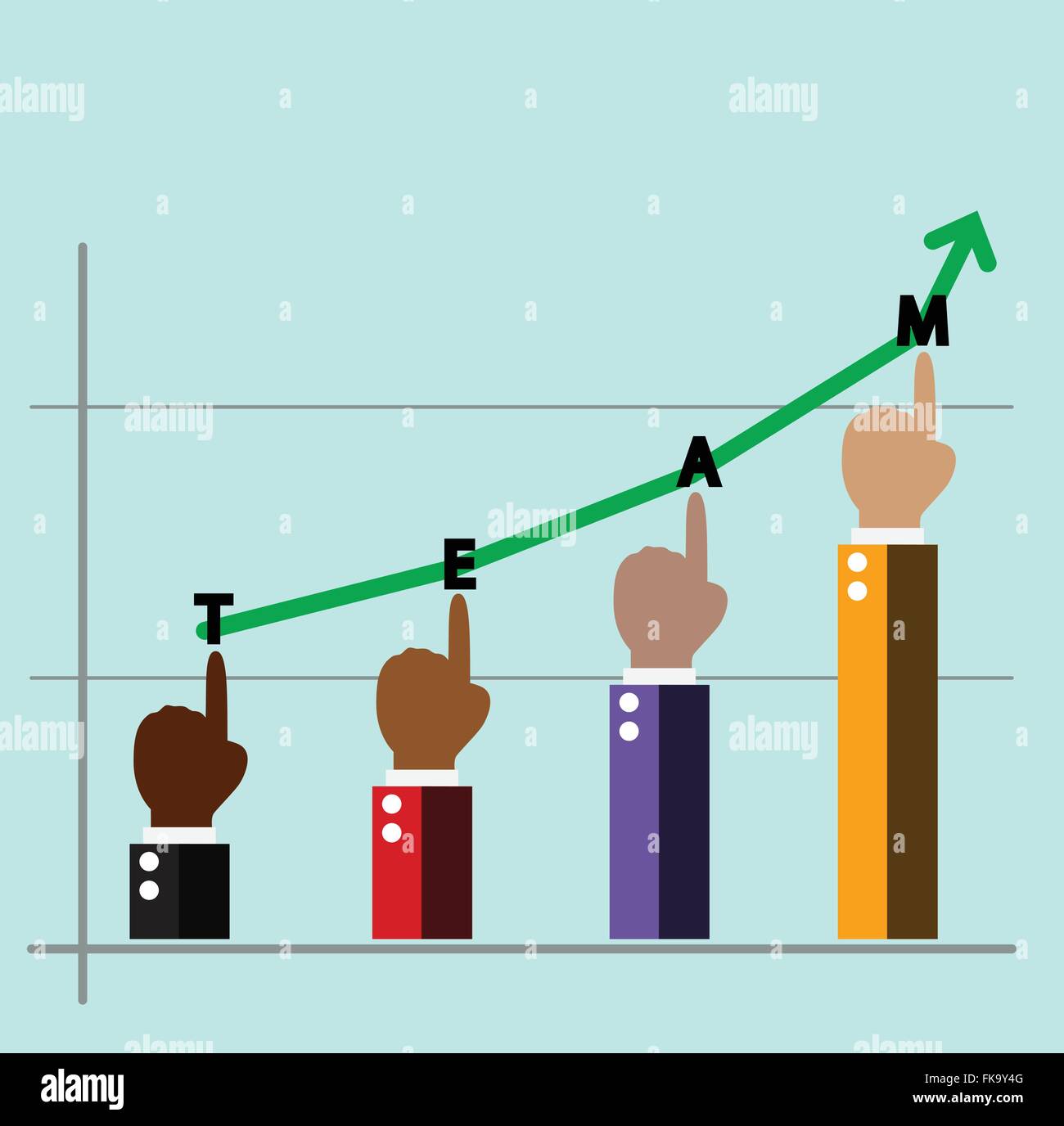 hands of businessman with graph increase on background ,teamwork ...