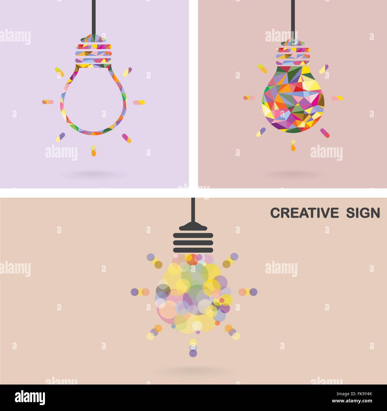 Creative light bulb Idea concept background design for poster flyer ...