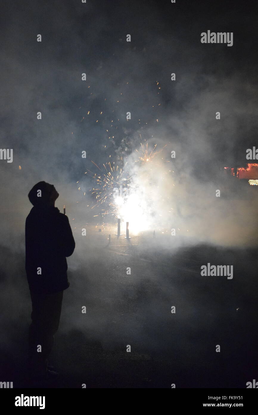 Boy fireworks hi-res stock photography and images - Alamy